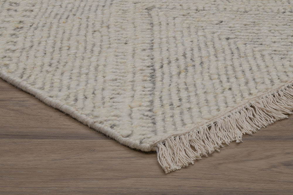 STARK Sotiria Silver Flatweave Handmade Rug with Geometric Design